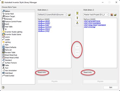 after migrating design data the style library manager shows the design