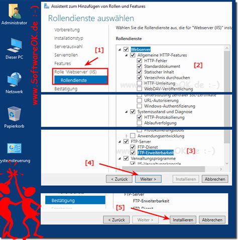 auf windows web server das iss und ftp installieren
