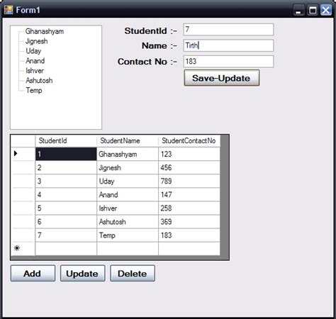 treeview operations using database