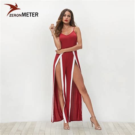 Sexy Sleeveless Bodycon Club Party Jumpsuits Spaghetti Strap Slim
