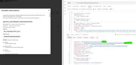 swagger authorize error invalid client openemr development