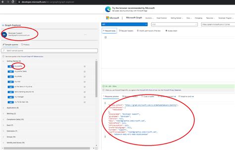 getting started with graph api and graph explorer developer support