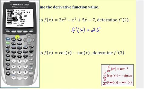 Determine A Derivative Function Value On The Ti84 Newer Software