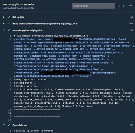yaml setting up a wemake python styleguide github action that