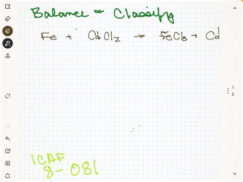 Solved Balance The Following Equation And Classify The Reaction It