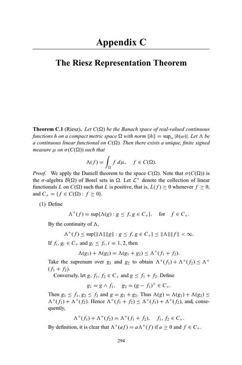 the riesz representation theorem c stochastic control and