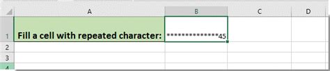 how to repeat a character n times in a cell in excel