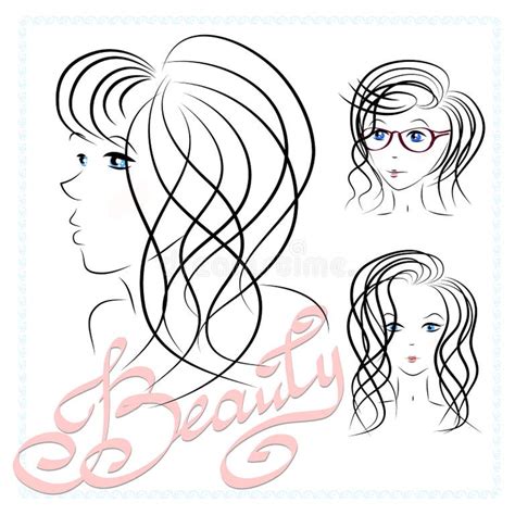 Face Shapes Hairstyles Stock Illustrations 36 Face Shapes Hairstyles