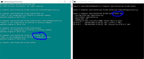 python unable to run flask app using anaconda prompt do