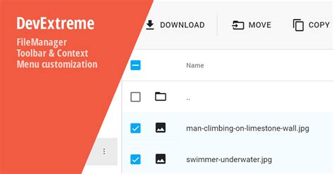 devextreme file manager toolbar and context menu customization v19 2