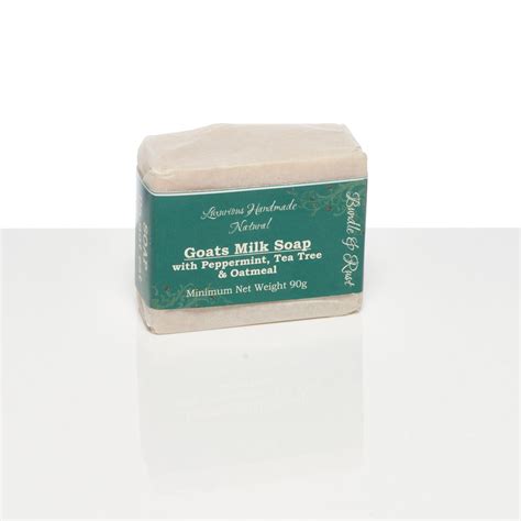 Goats Milk Soap With Peppermint Tea Tree And Oatmeal Bundle And Rust