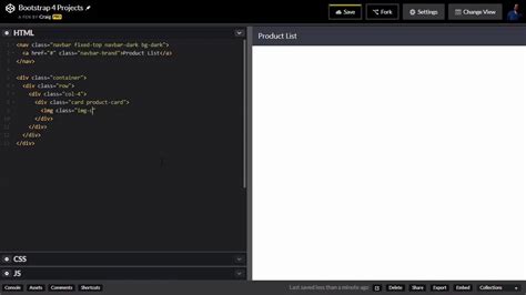 four bootstrap 4 projects building a product page