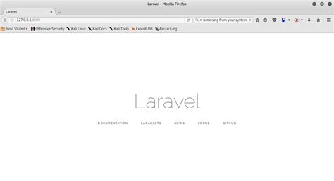 how to setup laravel in kali linux 2 step by step
