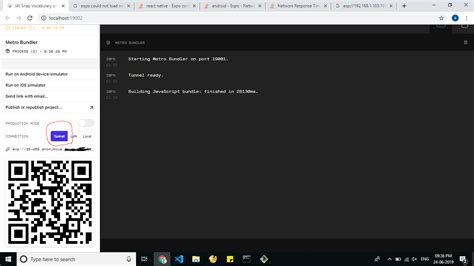 android expo network response time out error create react native