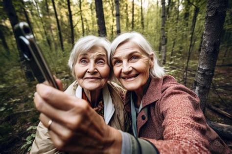 Premium Ai Image Shot Of A Senior Woman Taking Selfies With Her