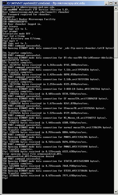 mhmf ftp connection