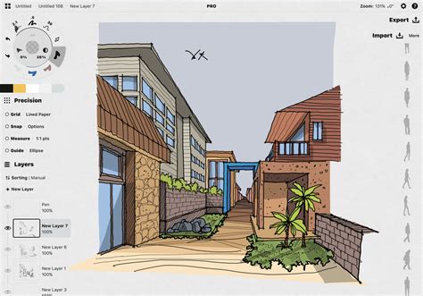 One Point Perspective Sketching • Concepts App • Infinite Flexible