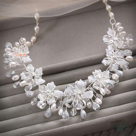Buy Wholesale Elegant Wedding Jewellery Tulle Flower Crystal Rhinestone