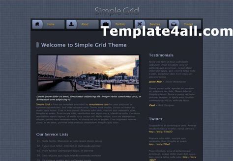 free news blog grey css website template