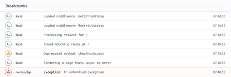 breadcrumbs in php product blog sentry
