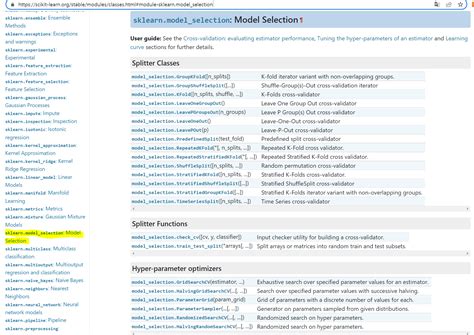 scikit learn의 model selection 모듈
