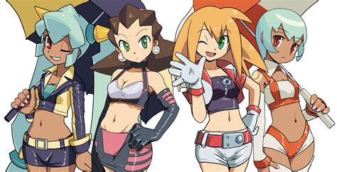 Roll Caskett Tron Bonne Yuna And Sera Mega Man And 2 More Drawn By