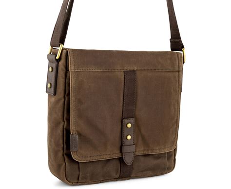 Fossil Travis Canvas City Bag Brown Au