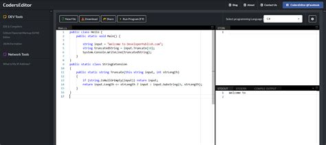how to truncate a string in c developer publish