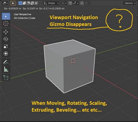 viewport navigation gizmo disappears during transformation basics