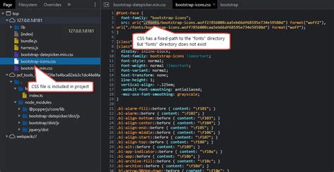 npm bootstrap icons font not included in pcf control stack overflow