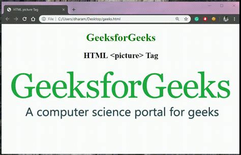 html tag geeksforgeeks