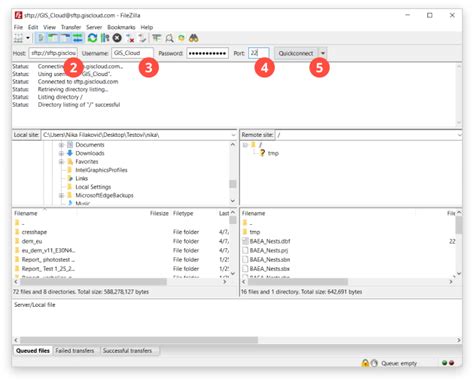 upload and export multiple datasets with sftp gis cloud learning center