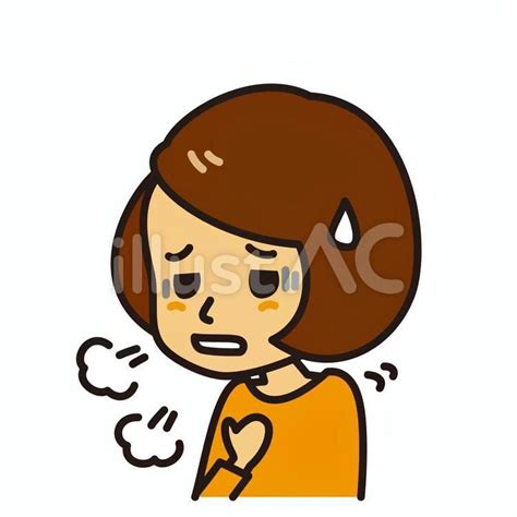 女性 息切れイラスト No 2034004／無料イラスト フリー素材なら「イラストac」