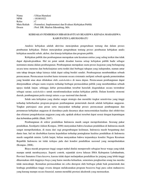 Formulasi Implementasi Dan Evaluasi Kebijakan Publik Pdf