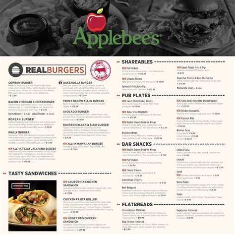 Printable Applebees Menu