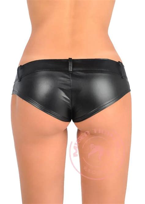Hot Sexy Pu High Cut Mini Shorts Faux Leather Booty Shorts Micro Mini