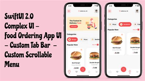 swiftui complex app ui food app ui with custom tab bar by kavsoft