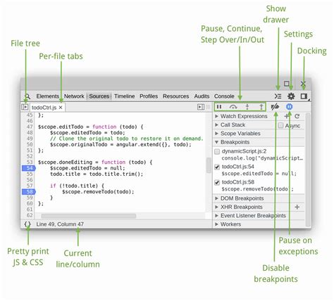 javascript attach debugger as code behind from client and stop it in