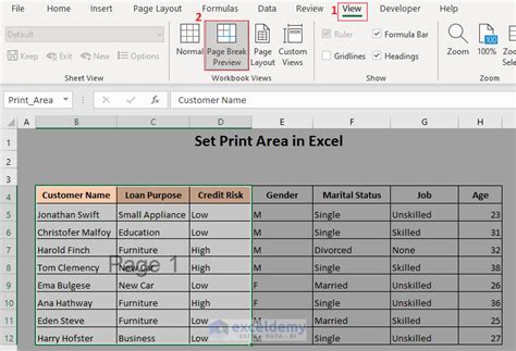 how to set print area in excel 5 methods exceldemy