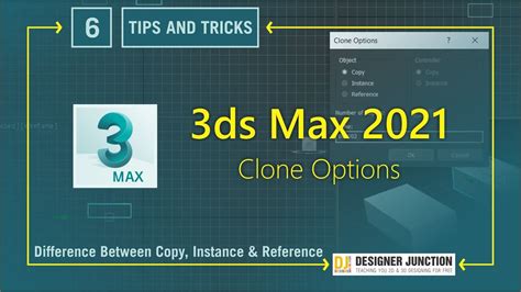 3ds max 2021 class 6 clone options difference between copy