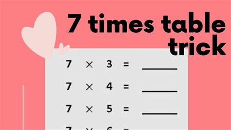 7 times table trick 7 times table easy way to learn how to learn