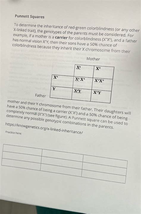 [solved] Punnett Squares To Determine The Inheritance Of Red Green