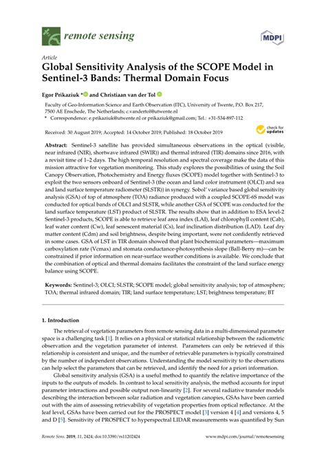 pdf global sensitivity analysis of the scope model in sentinel 3