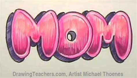 Draw Mom In Bubble Letters