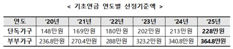 노인 1인가구 소득인정액 월 228만원 이하면 기초연금 받는다