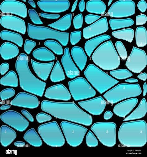Abstract Vector Stained Glass Mosaic Background Light Blue Stock