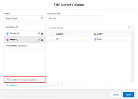 what is bucket field in salesforce create and use a bucket field