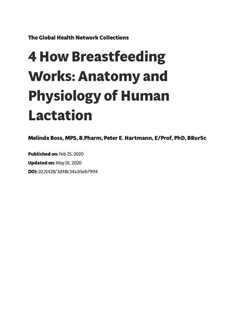 Pdf 4 How Breastfeeding Works Anatomy And Physiology Of Human Lactation