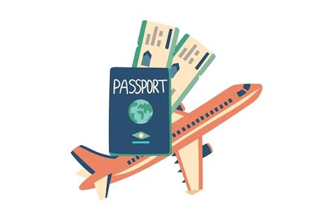 Premium Vector Passport With Tickets And Plane