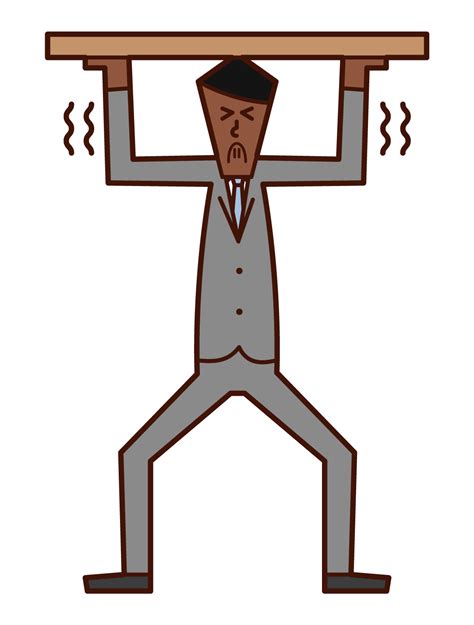 縁の下の力持ち・支える人（男性）のイラスト フリーイラスト素材集 Kukukeke